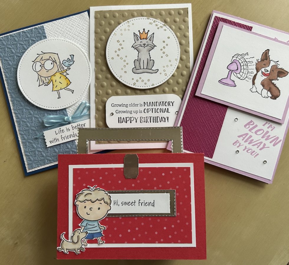 How to make three embossed By Your Side cards - Crafty Carol's Cards