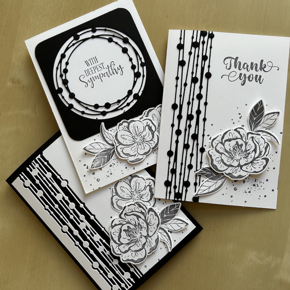 How to make monochrome Irresistible Blooms cards - Crafty Carol's Cards