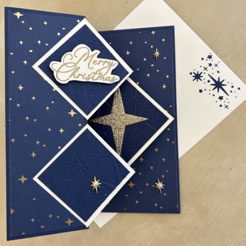 How to make a floating diamond fun fold card - Crafty Carol's Cards