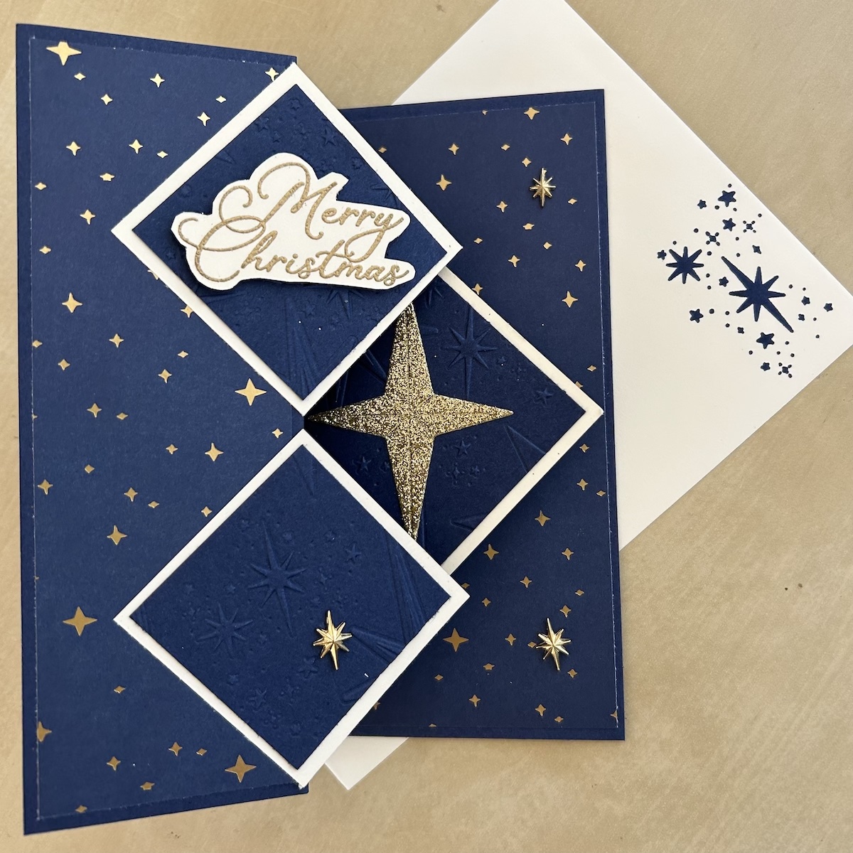 How to make a floating diamond fun fold card - Crafty Carol's Cards