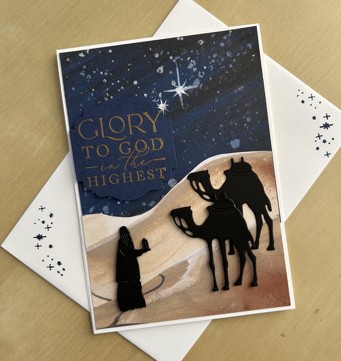 How to create a camel scene Christmas card - Crafty Carol's Cards