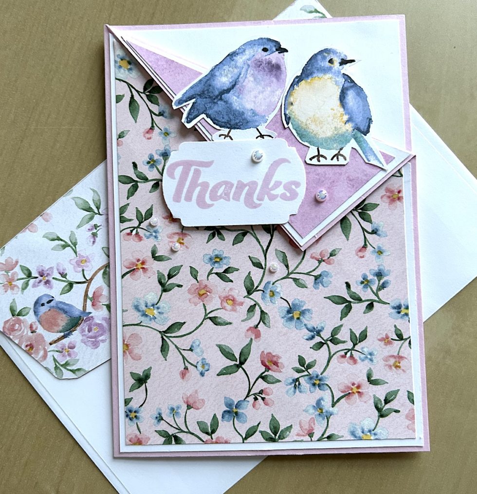How to make a Flight & Airy corner fold card - Crafty Carol's Cards