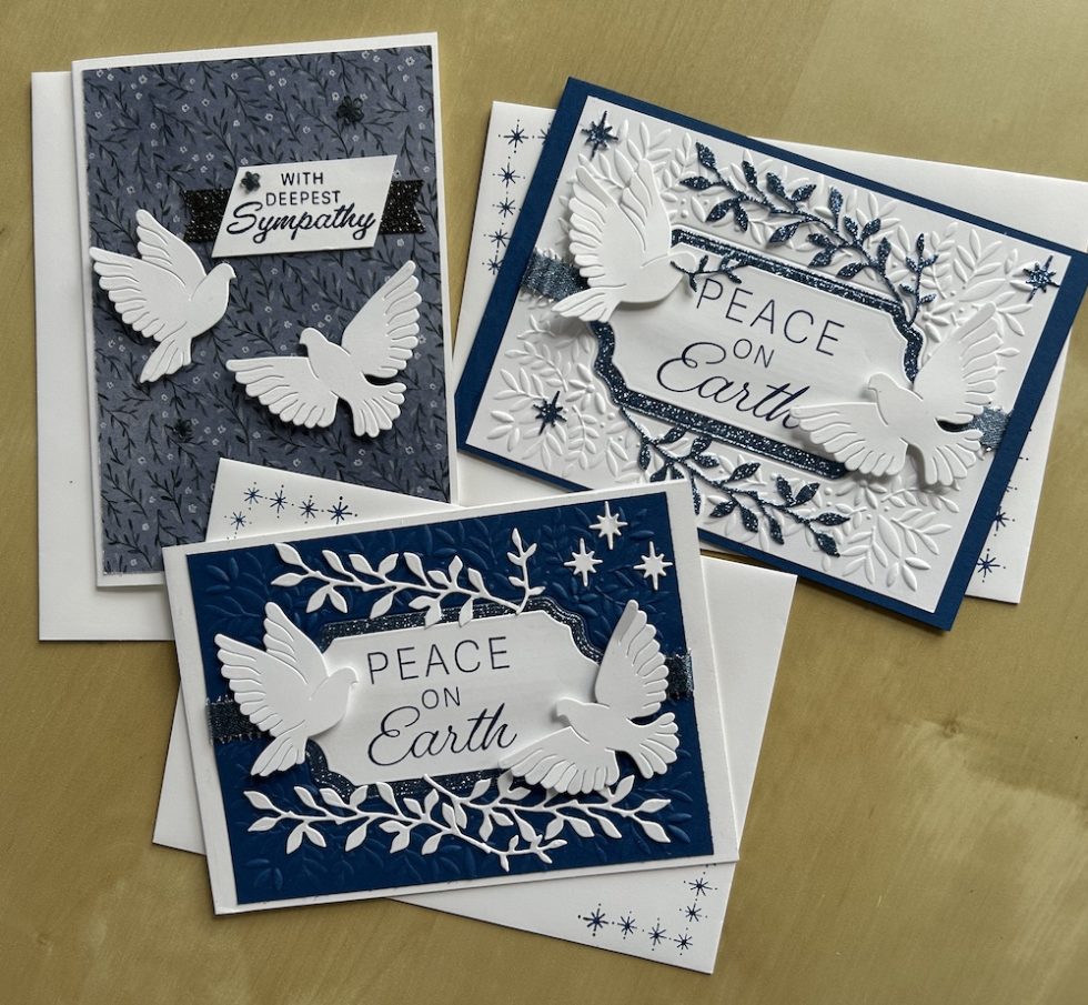 Make three Peaceful Garden cards - Crafty Carol's Cards