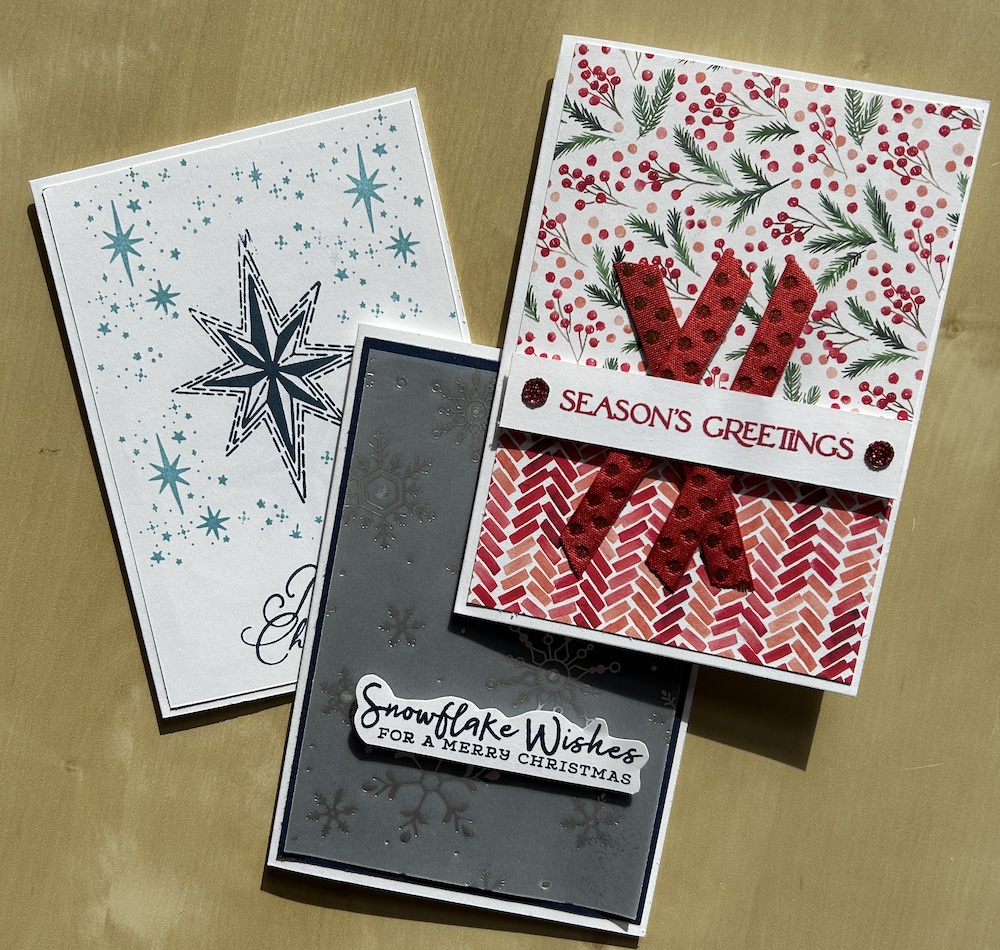 Three simple stamping cards - Crafty Carol's Cards